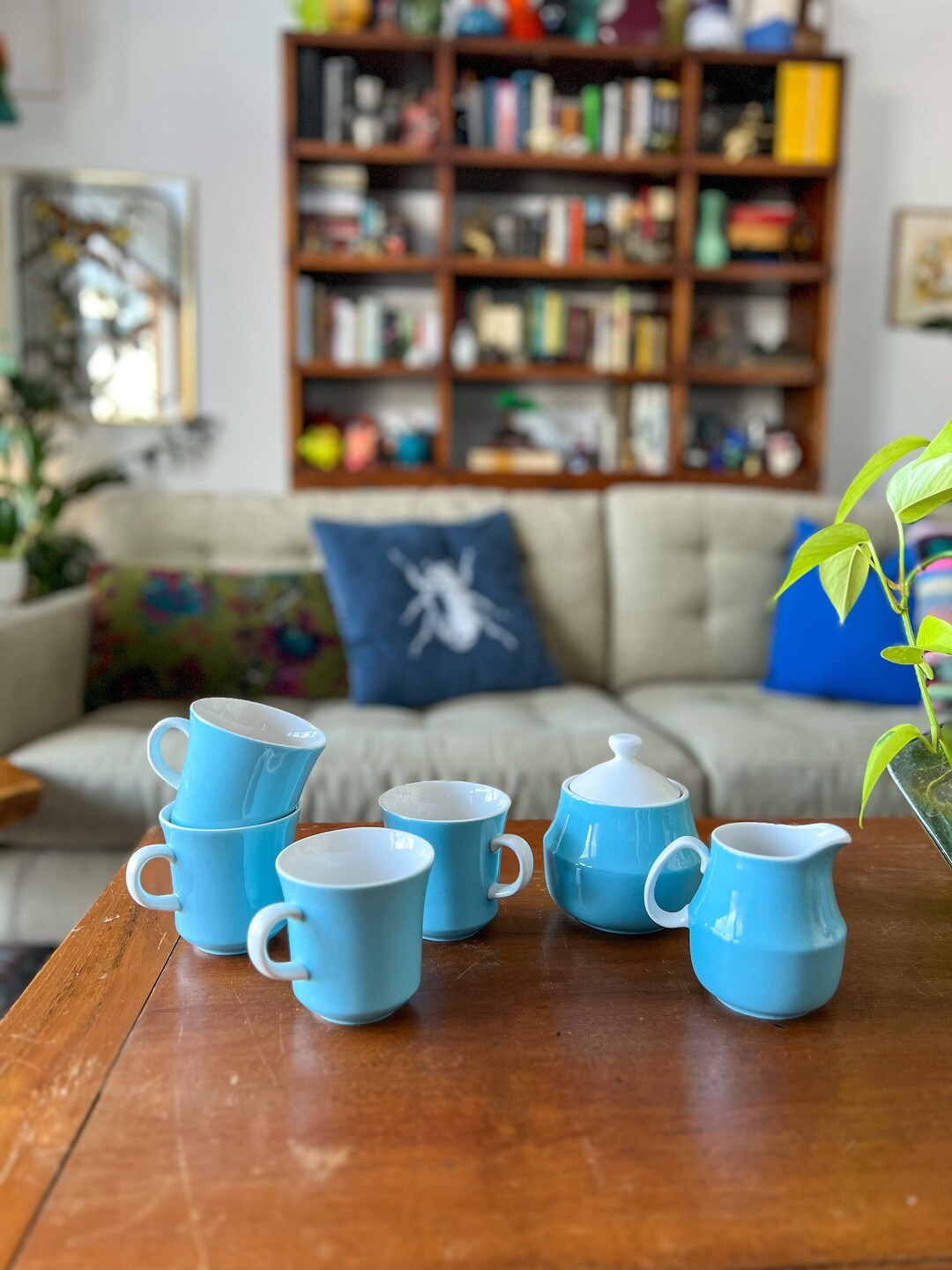 Vintage Mikasa Cera-stone Symphony Six Piece Tea Cup Set Cream Sugar ...