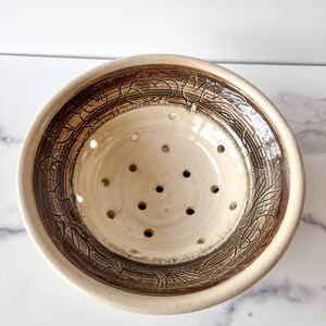 Pottery Berry Colander With Plate Trivet, Free Shipping - Etsy