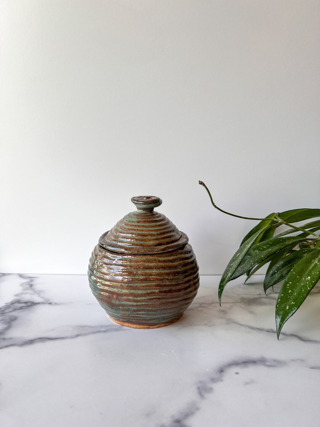 Coiled Pottery Stasher Jar With Lid, Pet Treat Container, Free Shipping ...