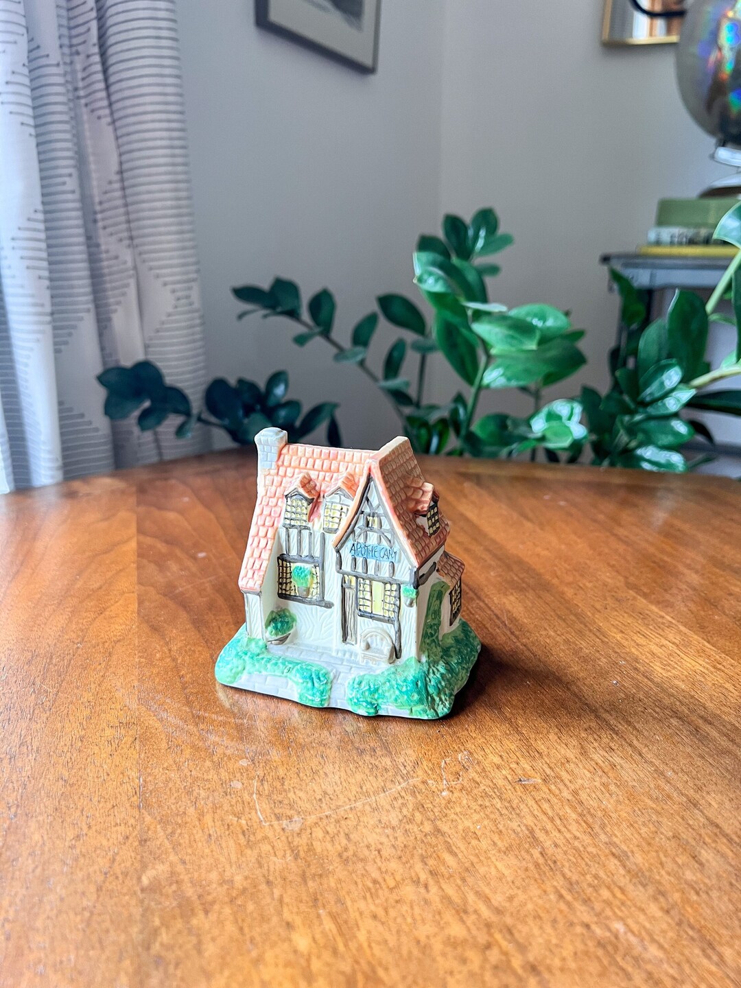 Vintage Apothecary House Figure, Village House Figure, Fairy Garden ...