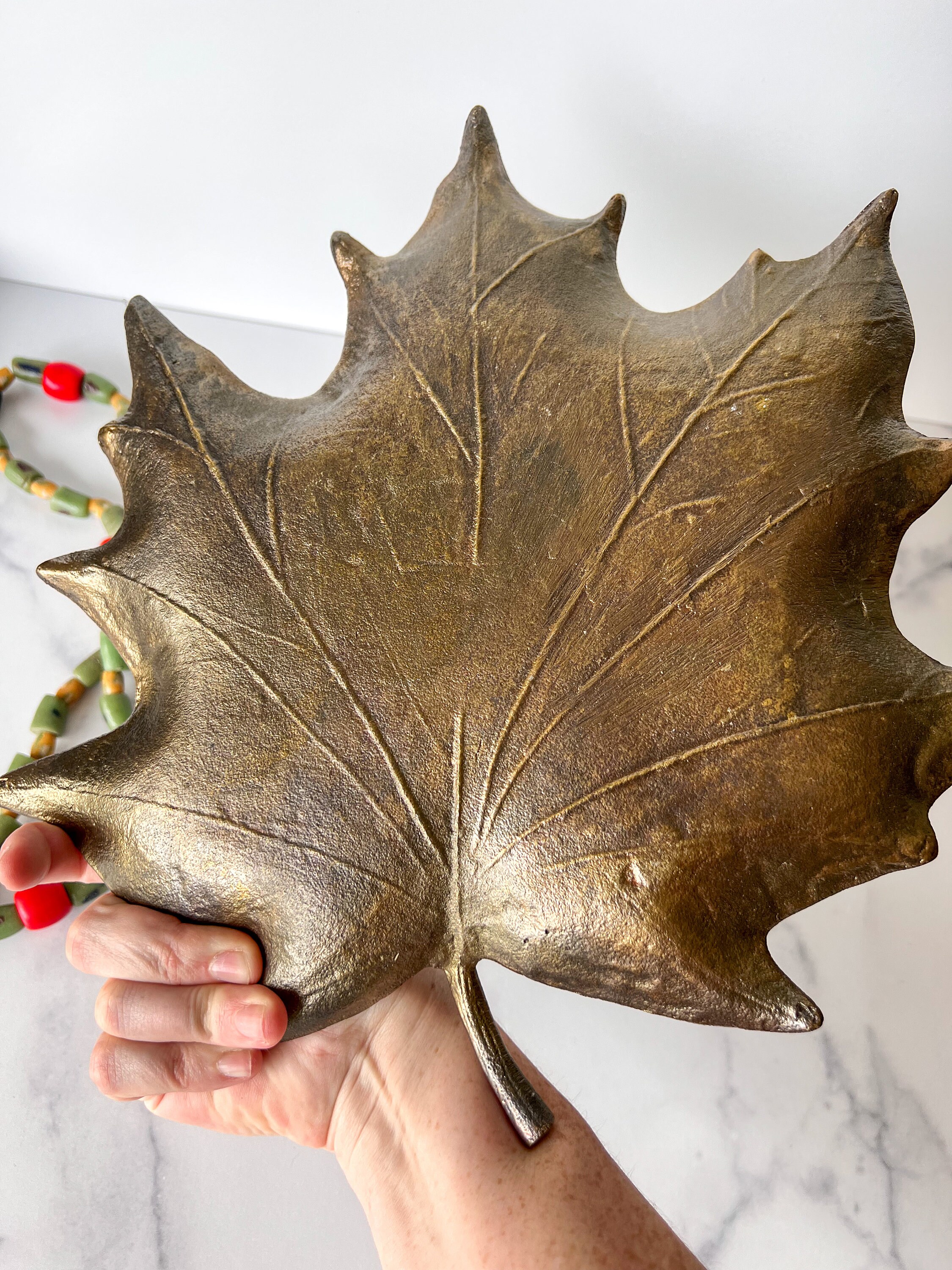 Large Vintage Metal Maple Leaf Tray, Cast Aluminum, Free Shipping. - Etsy