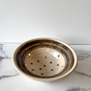 Pottery Berry Colander With Plate Trivet, Free Shipping - Etsy