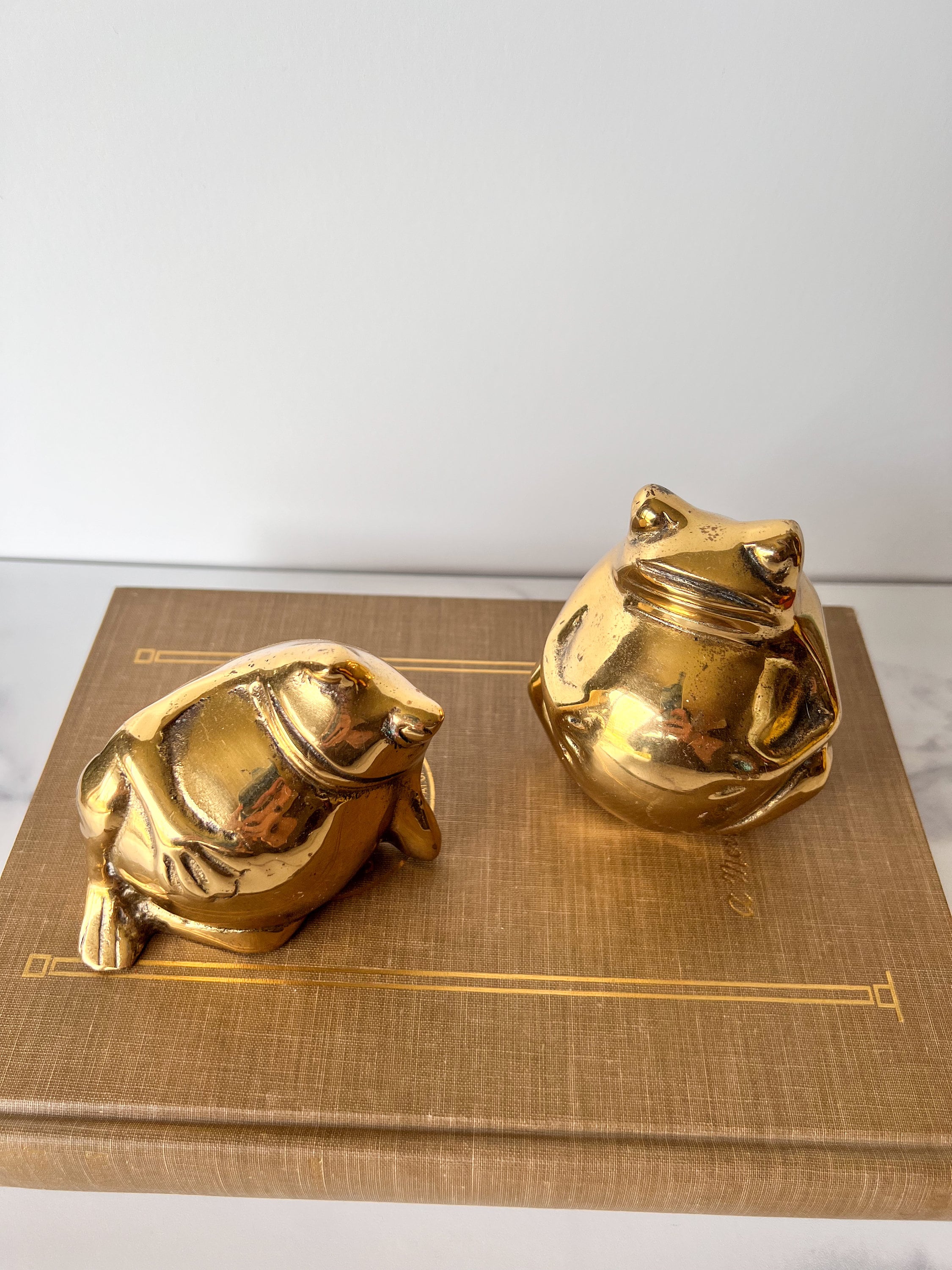 Pair of Solid Brass Pot-bellied Frogs Free Shipping - Etsy