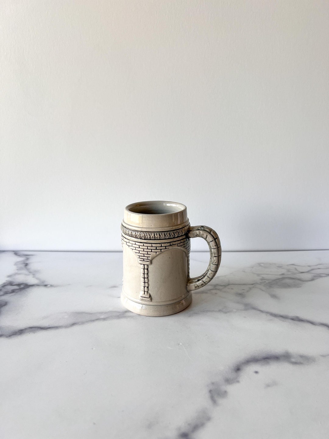 Vintage Pottery Mug With Columns and Arches, Architectural Style Mug ...