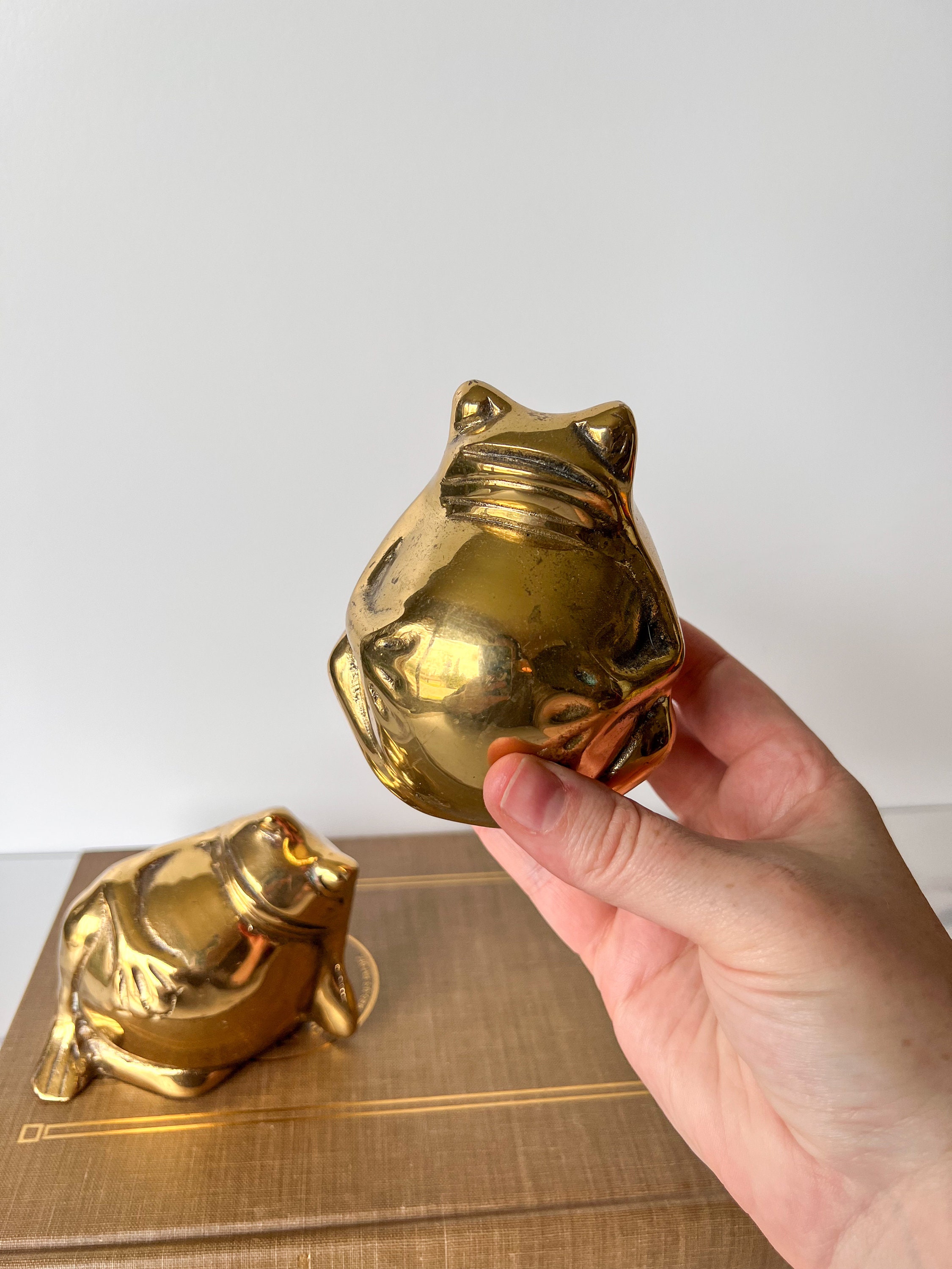 Pair of Solid Brass Pot-bellied Frogs Free Shipping - Etsy