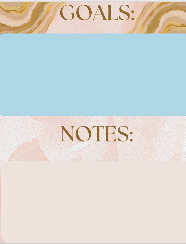 2023 Planner With Notes and Goal Sheet for Each Month - Etsy