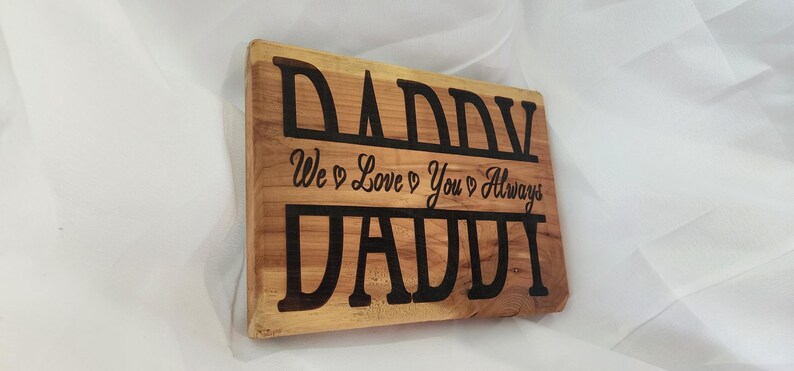 Laser Engraved Cedar Wood Daddy Sign | Father's Day Gift - Etsy