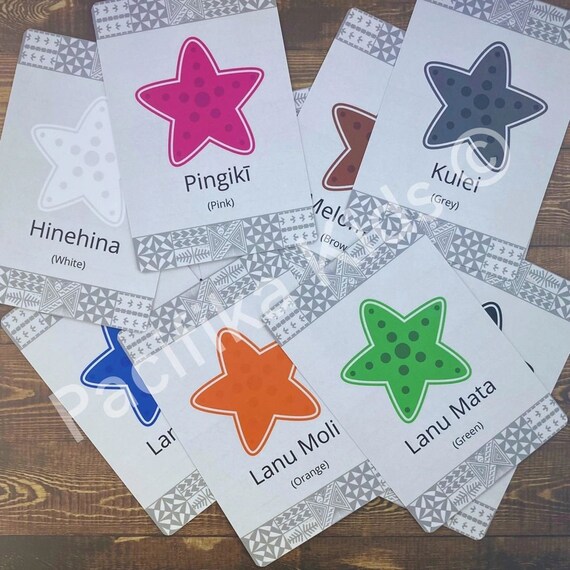 Tongan Colours Flashcards - Etsy