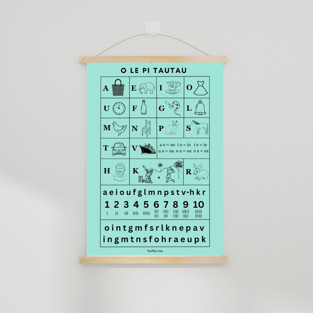 Samoan Alphabet Poster - O LE PI TAUTAU (green ) - Etsy
