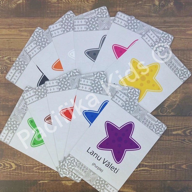 Tongan Colours Flashcards - Etsy