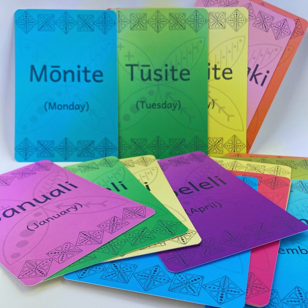 Tongan Days & Months Flashcards - Etsy