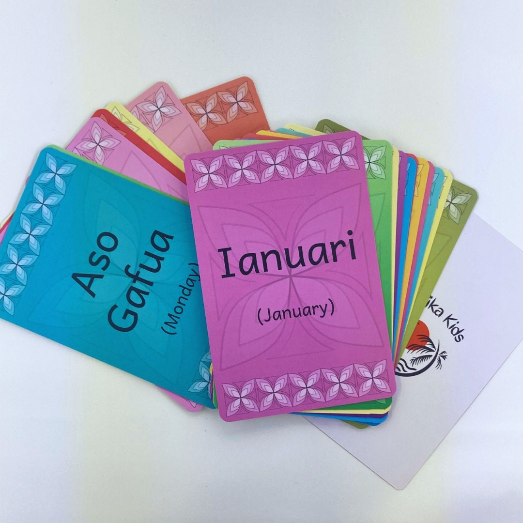 Samoan Days & Months Flashcards - Etsy