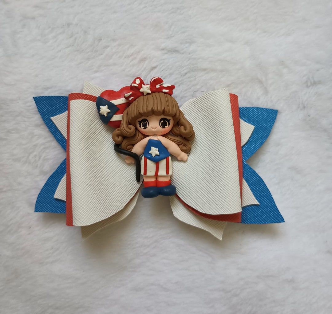 Xl Puerto Rico Hair Bow, Puerto Rican Clay Doll Hair Bow, Toddler, Girl ...