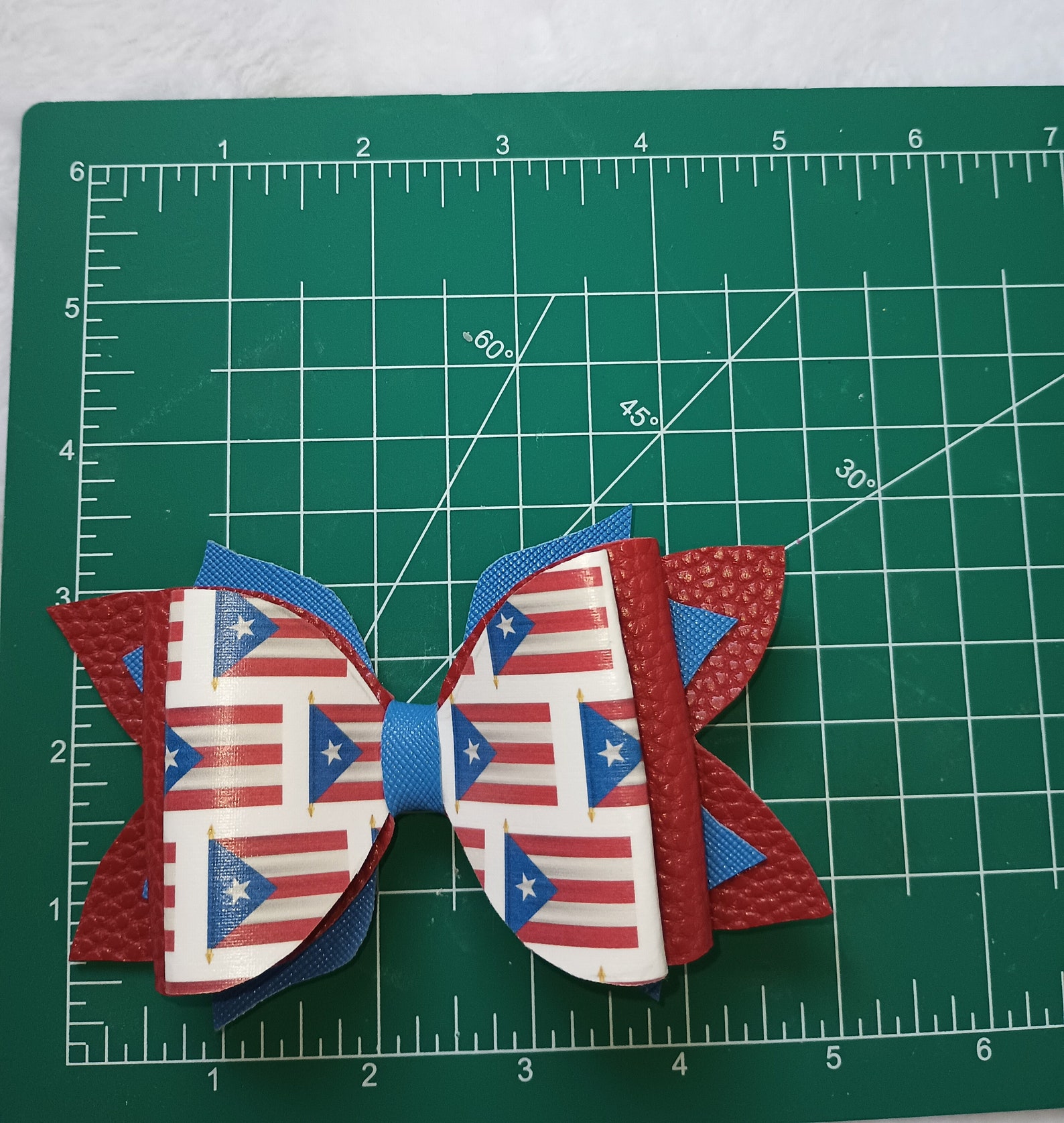 Large Puerto Rico Flag Hair Bow, Pig Tail Puerto Rico Flag Toddler Bow ...