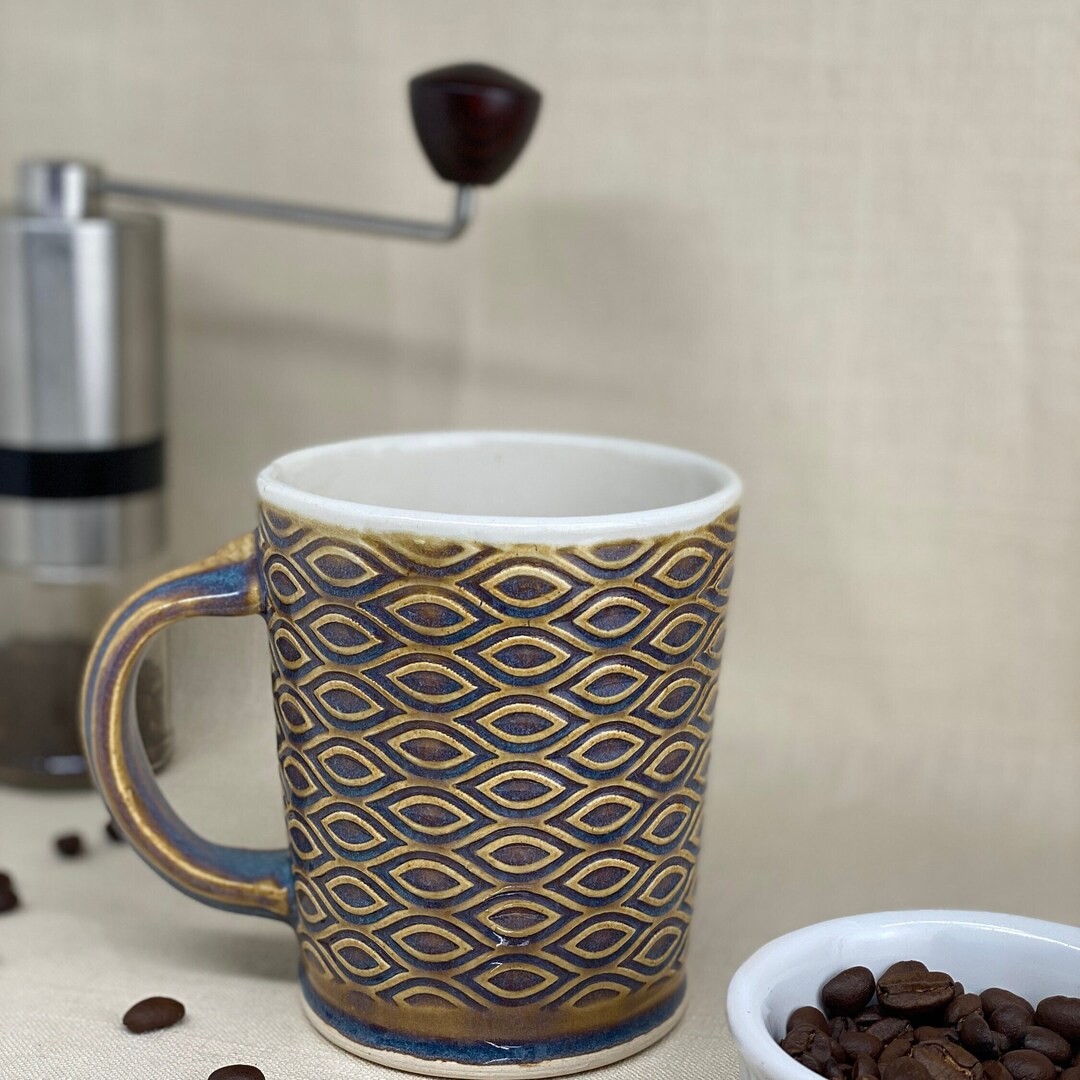 Handmade Textured Stoneware Mug - Etsy