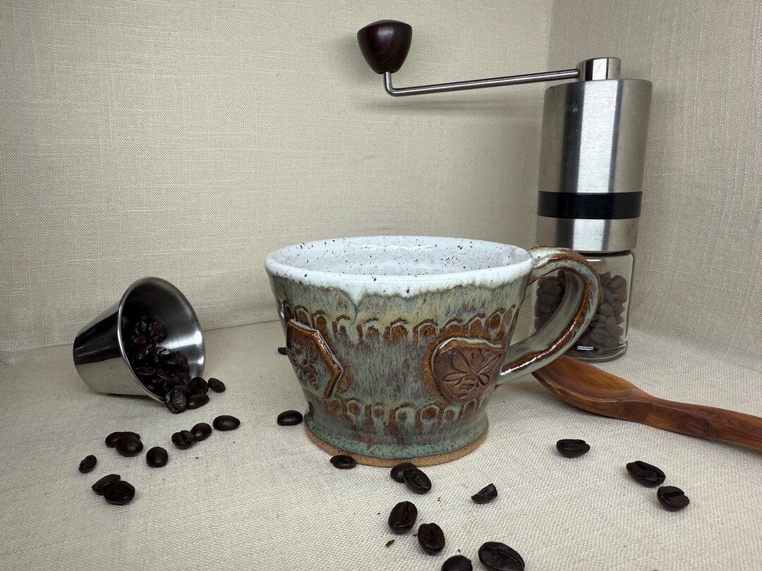 Handmade Textured Ceramic Mug With Honey Bee Design - Etsy