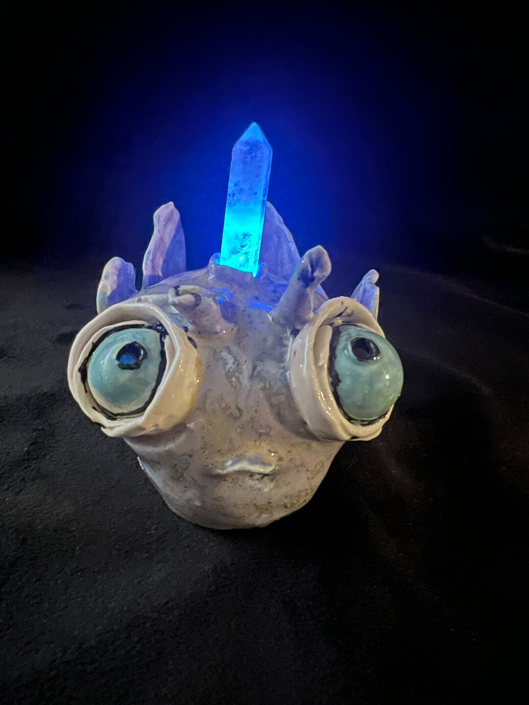 Enchanting Rock Crystal Troll Light up Glowing Ceramic Figurine ...