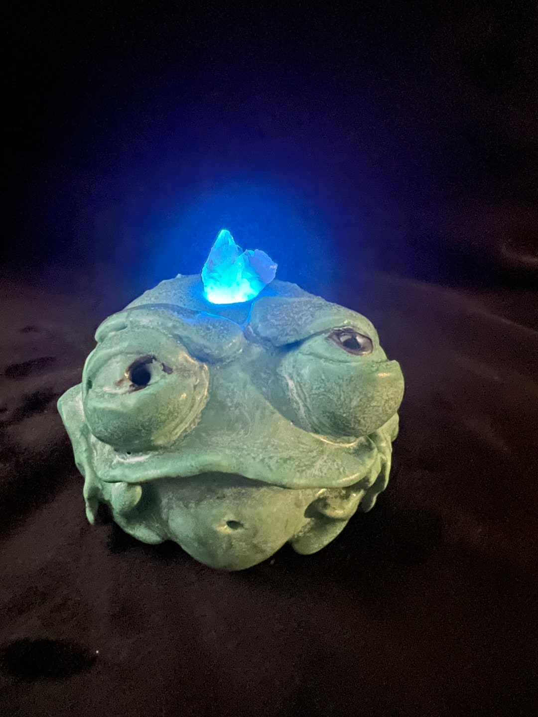 Enchanting Rock Crystal Troll Light up Glowing Ceramic Figurine ...