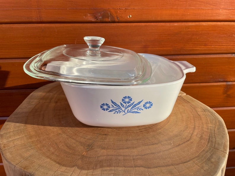 70s Pyrex/corningware Blue Flower Pattern 1qt Dish - Etsy