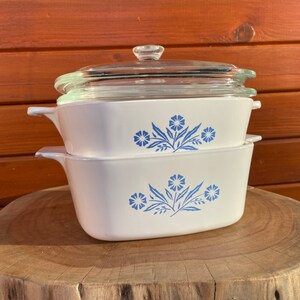 70s Pyrex/corningware Blue Flower Pattern 1qt Dish - Etsy