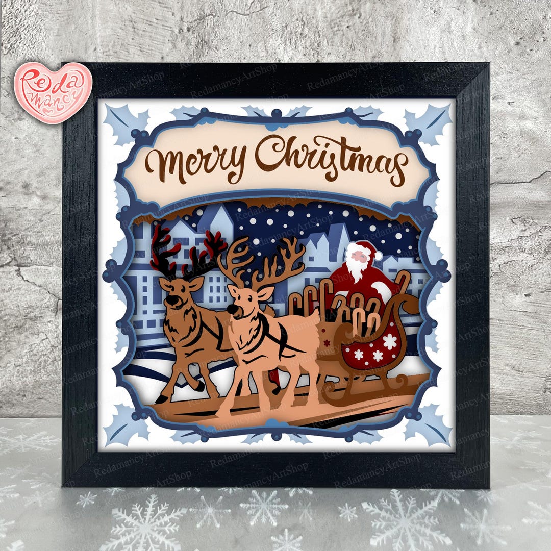 Santa Claus Shadow Box SVG, Svg for Cricut Projects, 3D Layered SVG ...