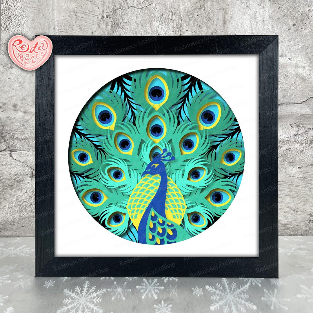 Peacock Shadow Box SVG, Svg for Cricut Projects, 3D Layered SVG ...