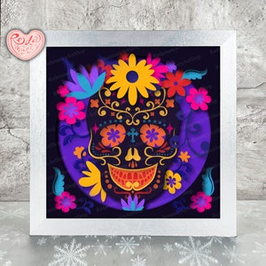 Skull Shadow Box SVG, Svg for Cricut Projects, 3D Layered SVG ...