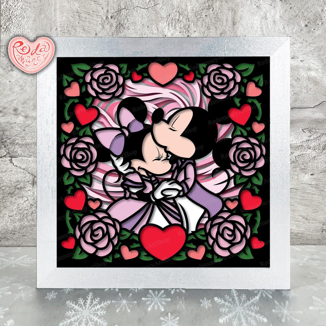 Valentine Couple Mouse Shadow Box SVG, Svg for Cricut Projects, 3D ...