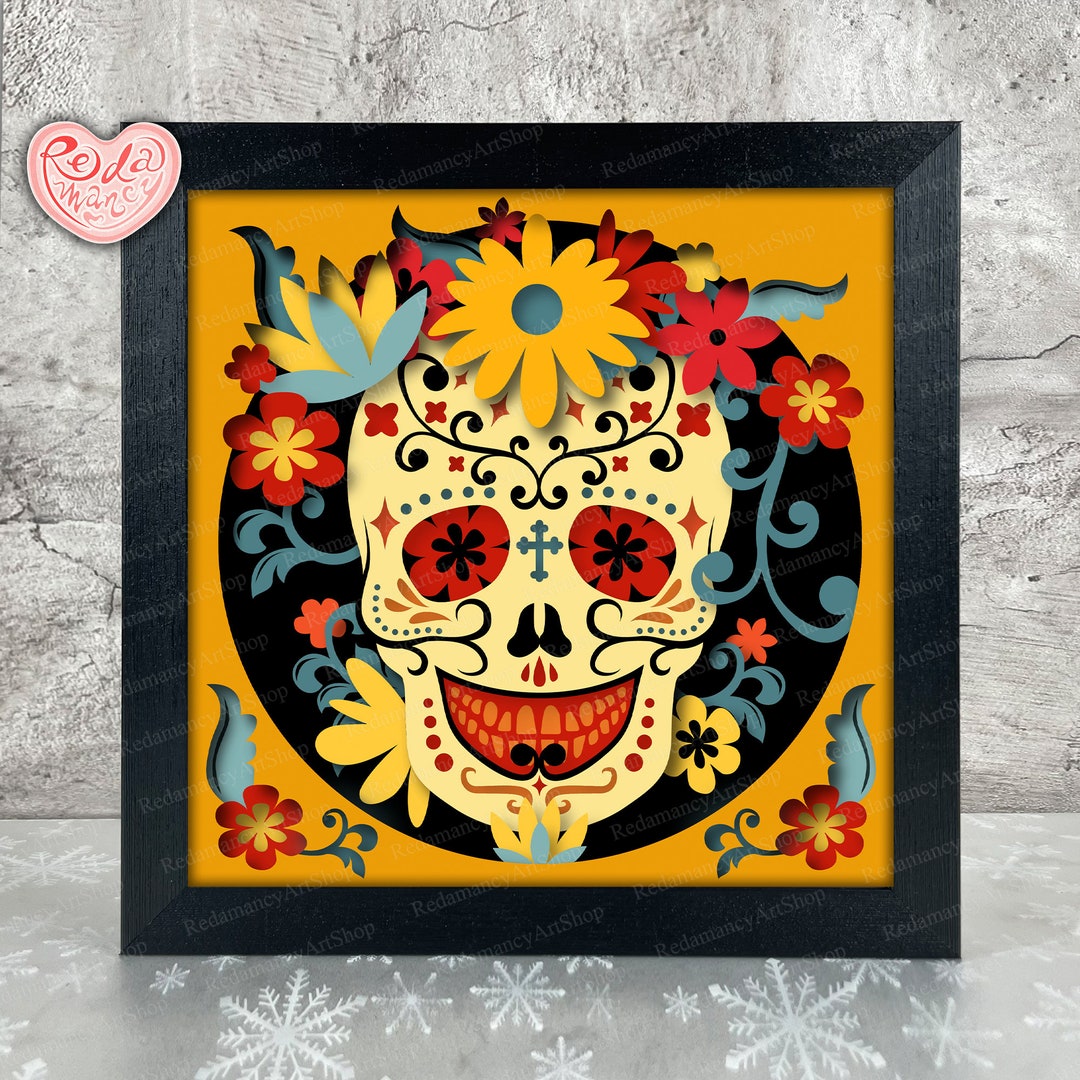 Skull Shadow Box SVG, Svg for Cricut Projects, 3D Layered SVG ...