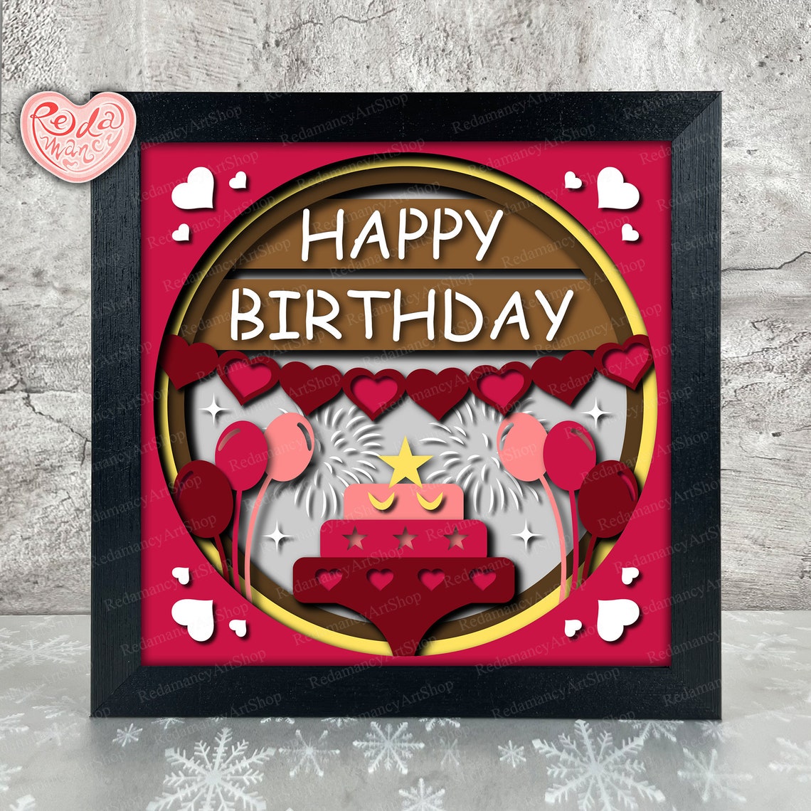 Happy Birthday Shadow Box SVG, Svg for Cricut Projects, 3D Layered SVG ...