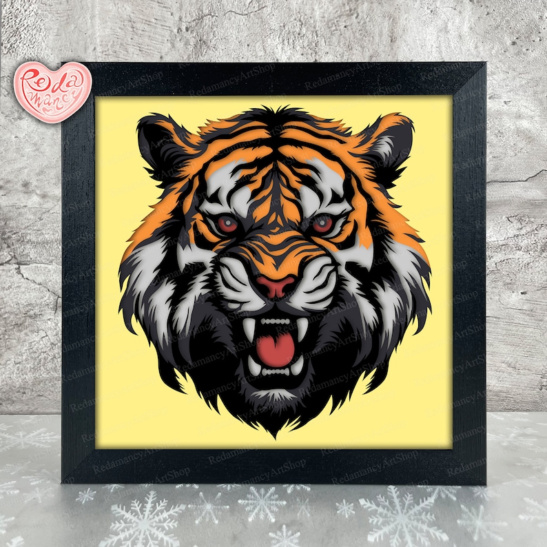 Tiger Shadow Box SVG, Svg for Cricut Projects, 3D Layered SVG, Tiger 3D ...