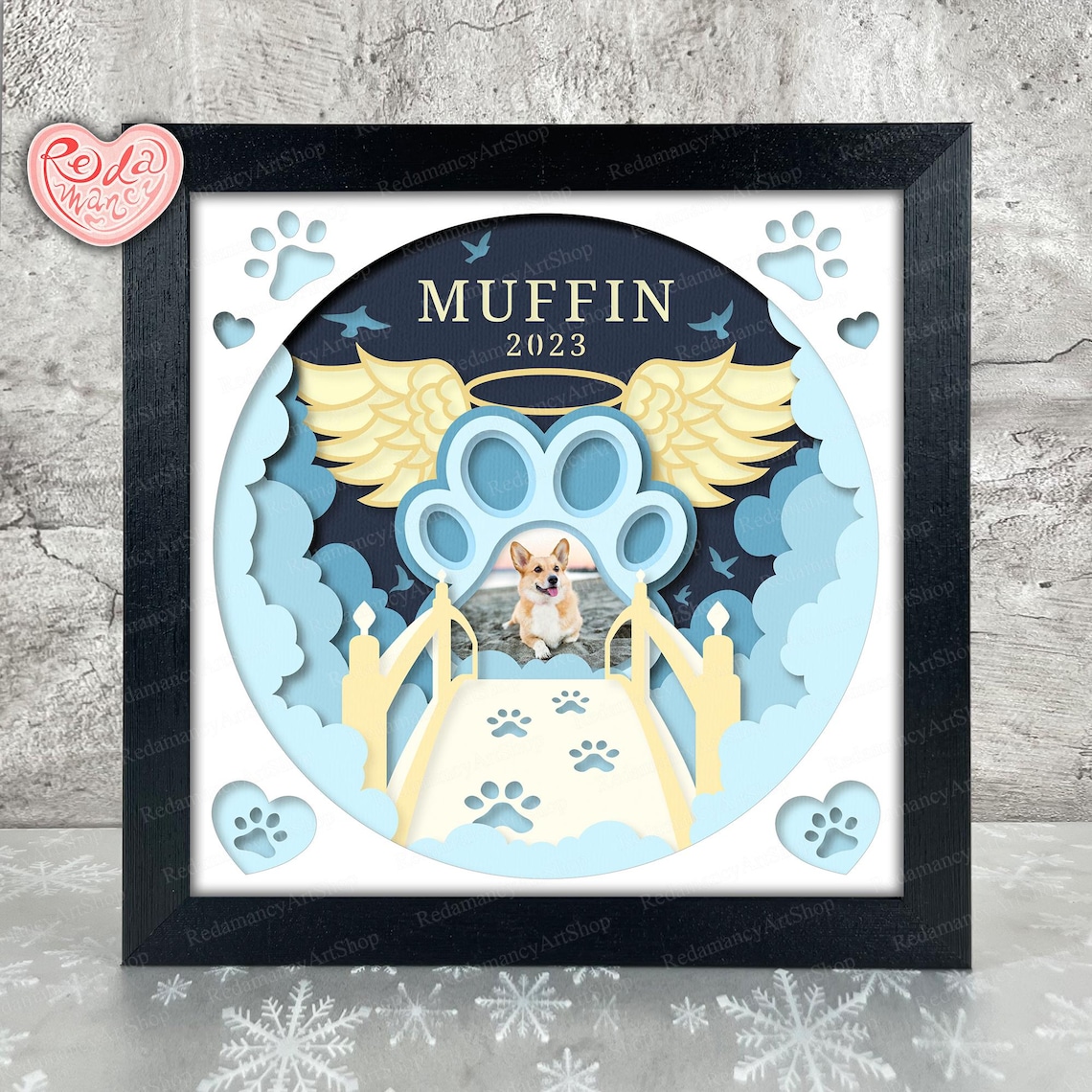 Custom Pet Memorial Shadow Box SVG , Svg for Cricut Projects, 3D ...