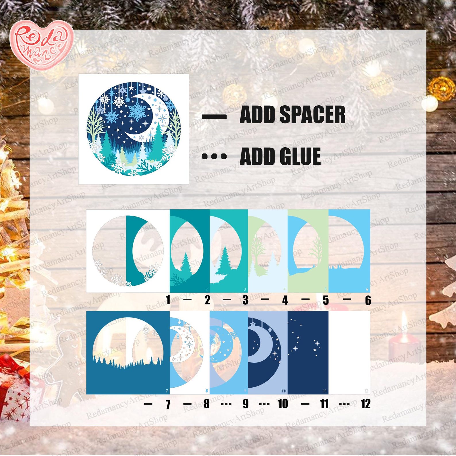 Winter Forest Shadow Box SVG, Svg for Cricut Projects, 3D Layered SVG ...
