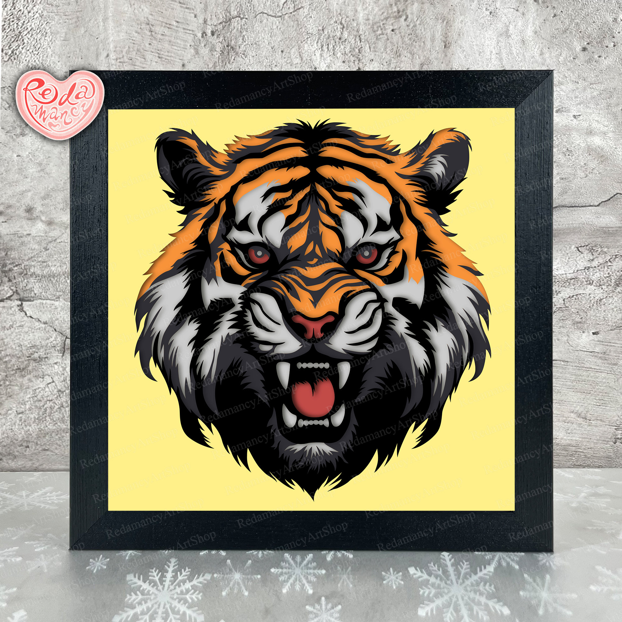 Tiger Shadow Box SVG, Svg for Cricut Projects, 3D Layered SVG, Tiger 3D ...