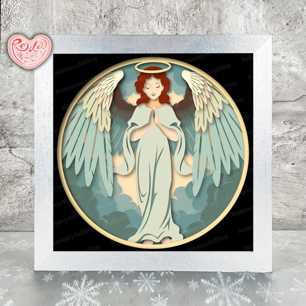 Shadow Box Angel Svg - Etsy