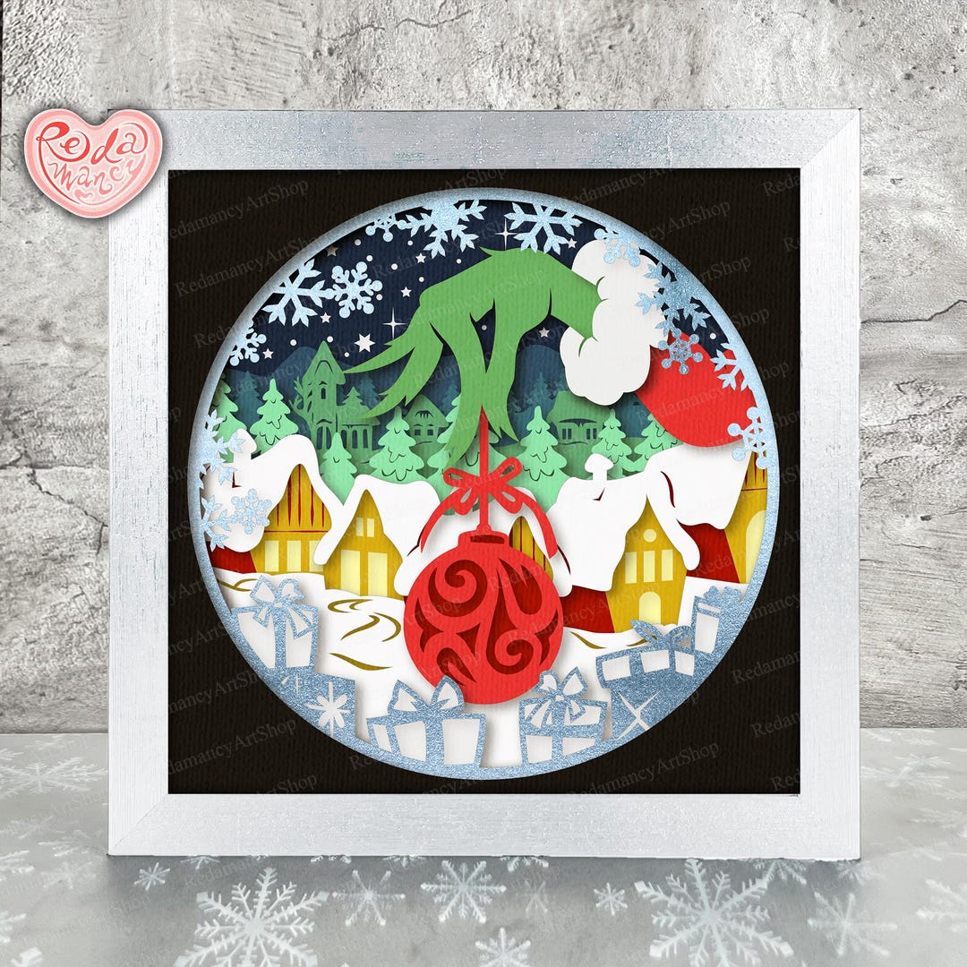 Winter Village Shadow Box SVG, Svg for Cricut Projects, 3D Layered SVG ...