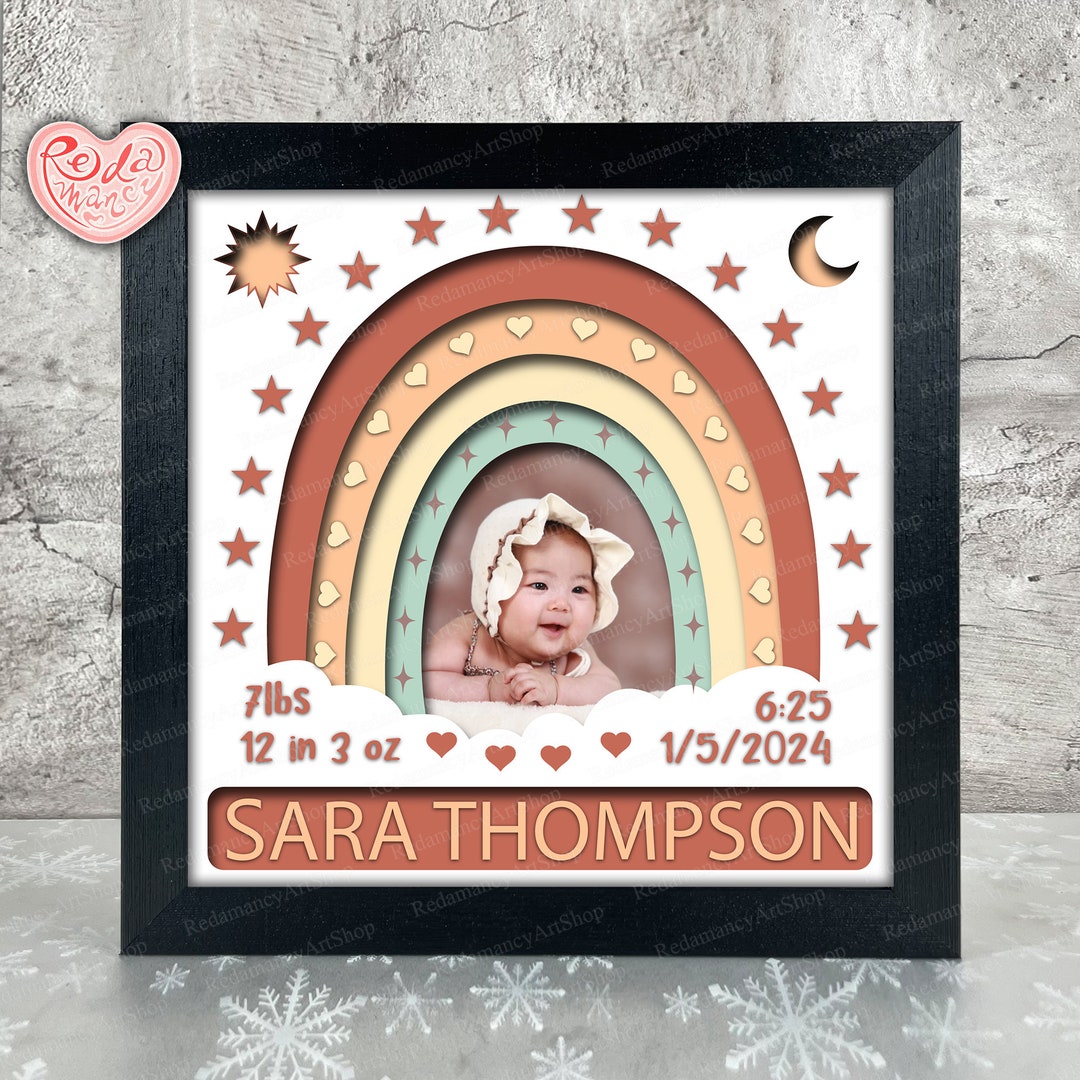 Personalized Baby Stats for Kids Shadow Box SVG , Svg for Cricut ...