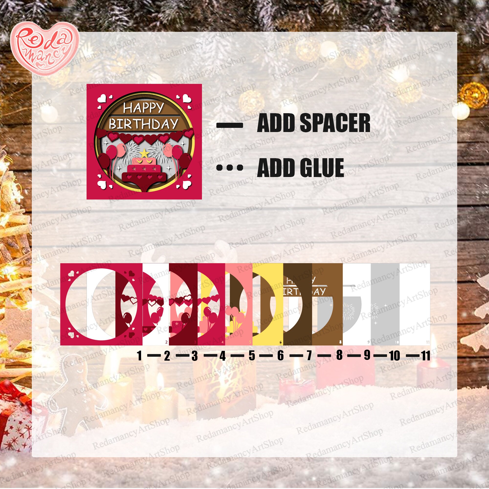 Happy Birthday Shadow Box SVG, Svg for Cricut Projects, 3D Layered SVG ...