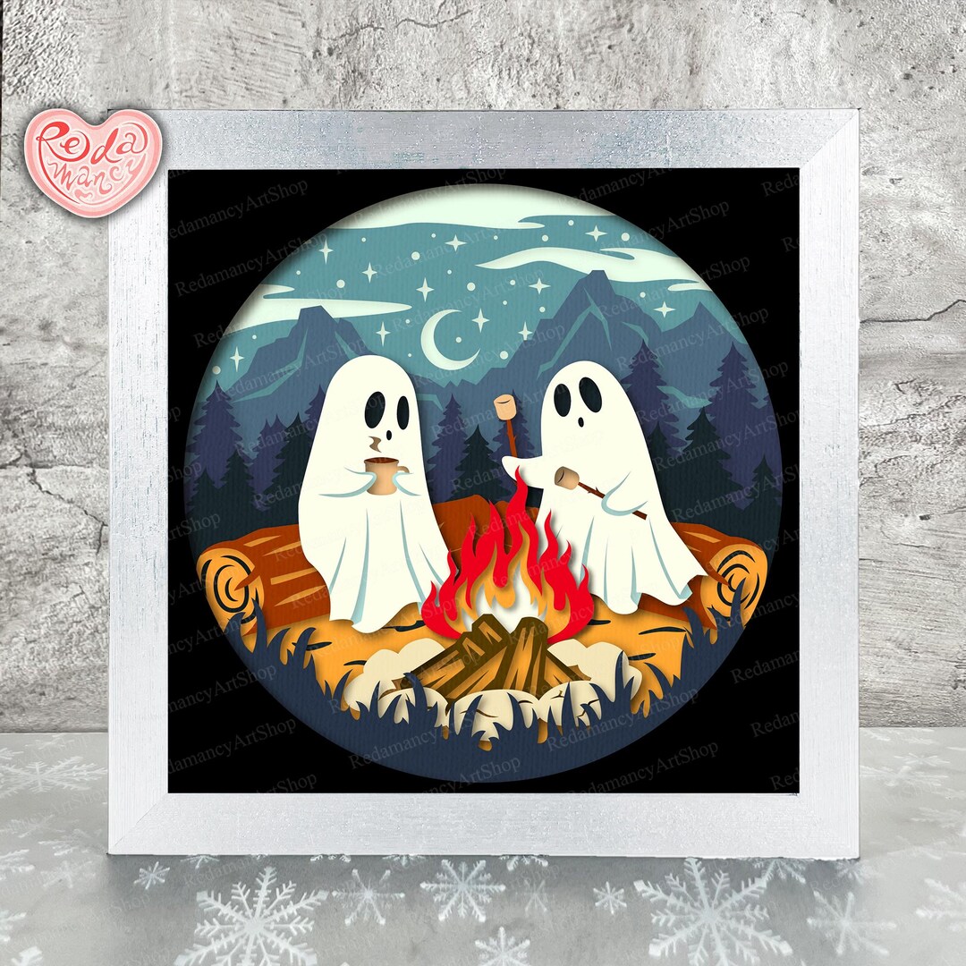 Spooky Campout Shadow Box SVG, Svg for Cricut Projects, 3D Layered SVG ...