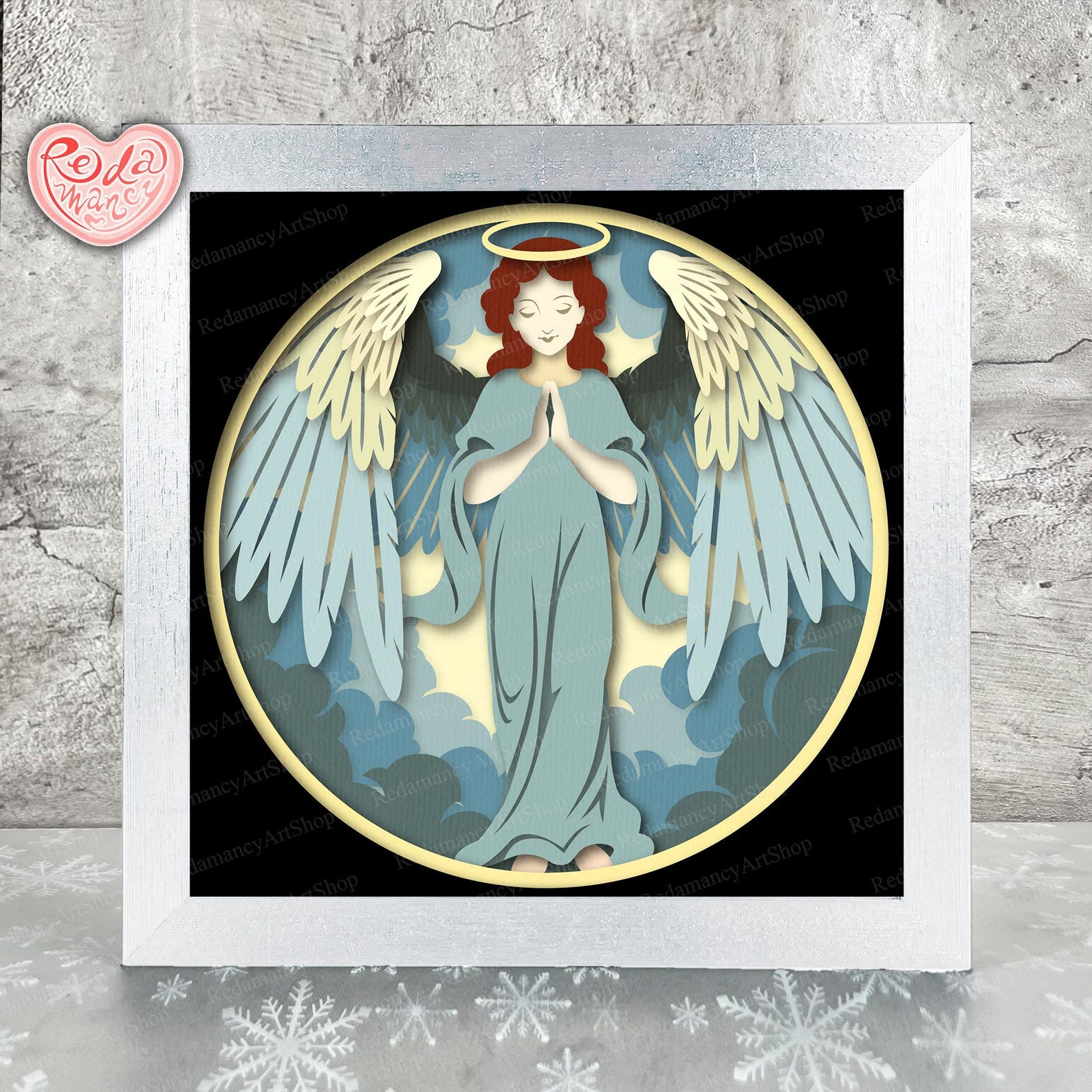 Angel Shadow Box SVG, Svg for Cricut Projects, 3D Layered SVG ...