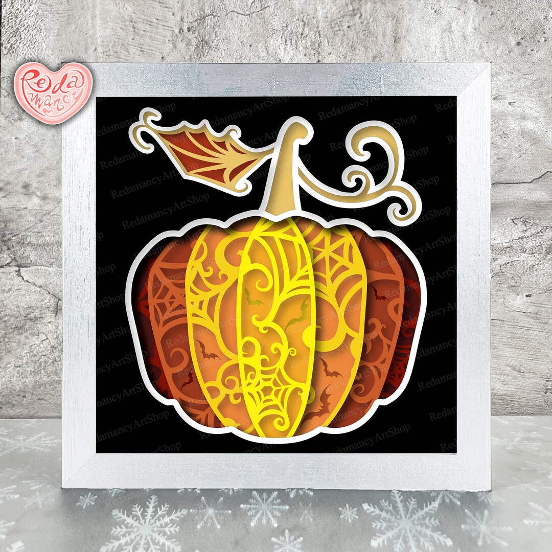 Pumpkin Shadow Box SVG, Svg for Cricut Projects, 3D Layered SVG ...