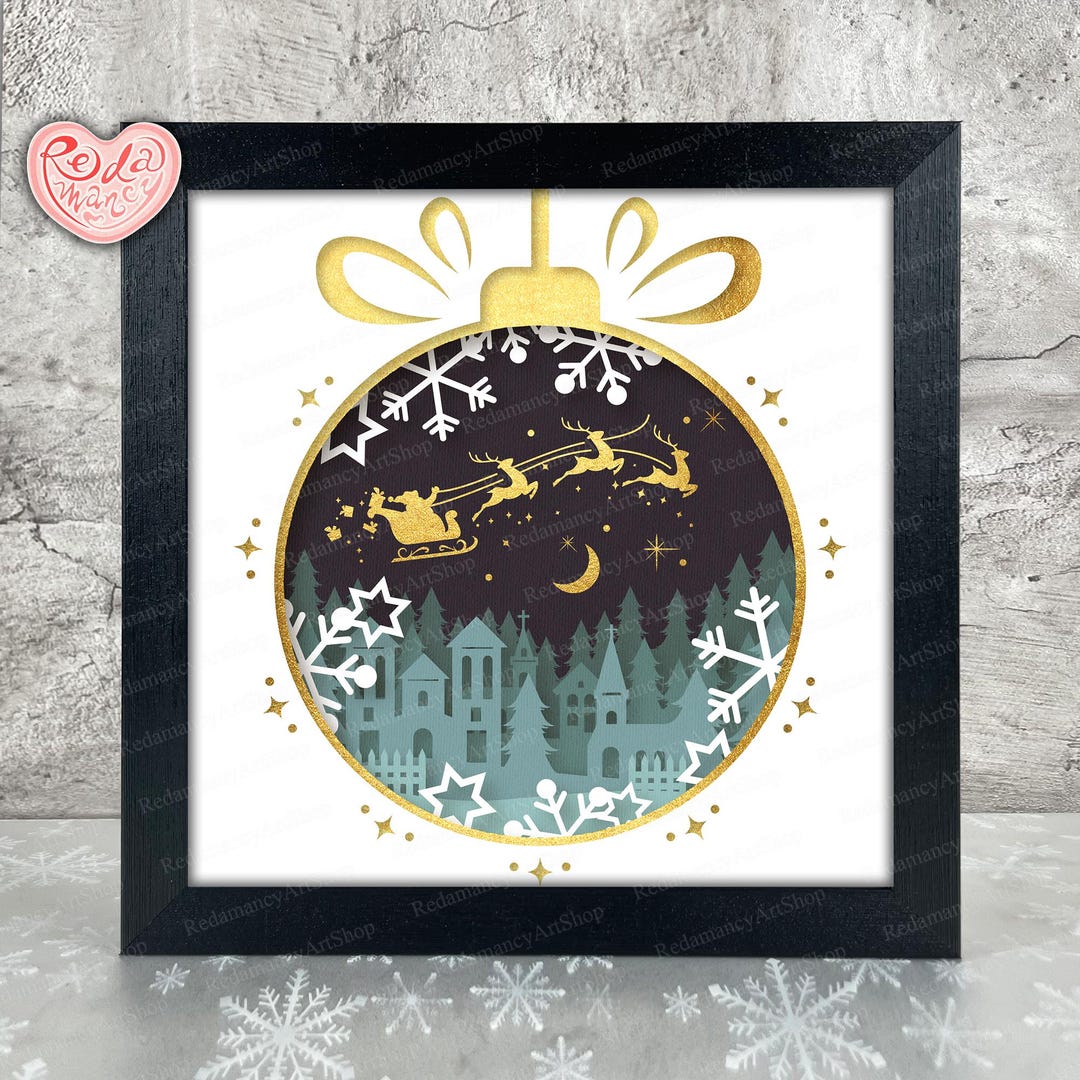 Christmas Snowball Shadow Box SVG, Svg for Cricut Projects, 3D Layered ...