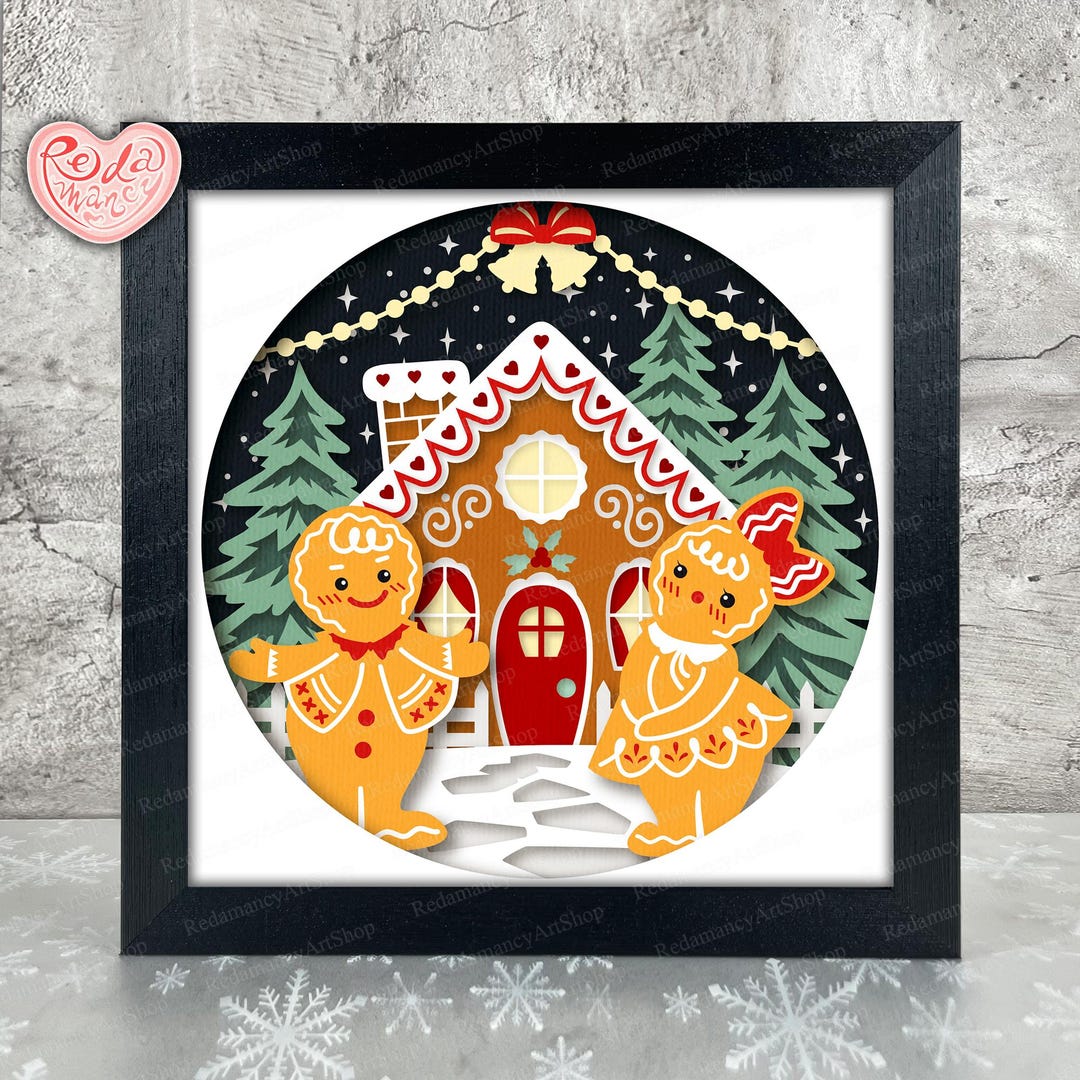 Gingerbread Shadow Box SVG, Svg for Cricut Projects, 3D Layered SVG ...