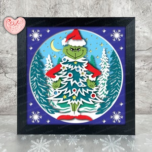 Merry Christmas Shadow Box SVG, Svg for Cricut Projects, 3D Layered SVG ...