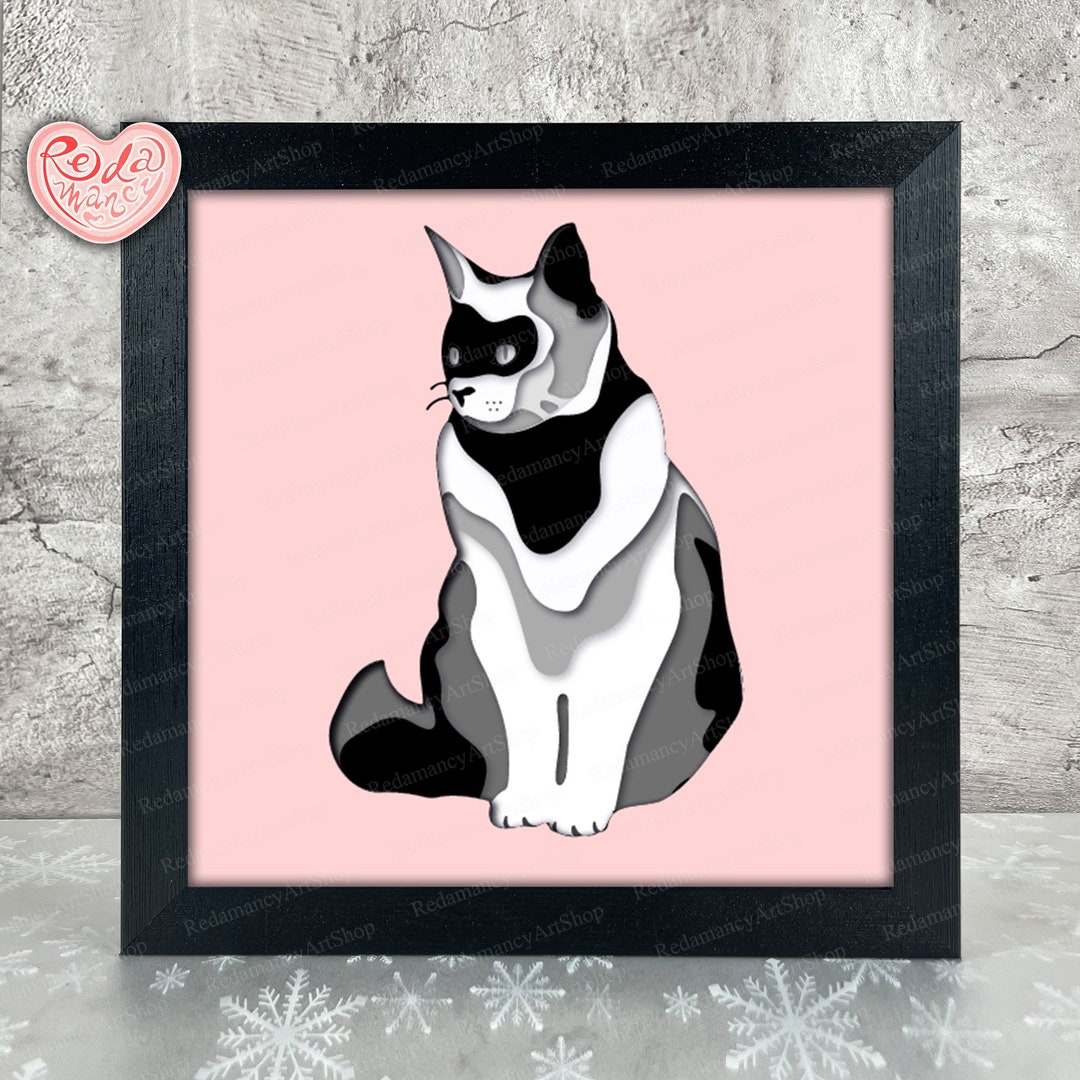 Cat Shadow Box SVG, Svg for Cricut Projects, 3D Layered SVG, Cat 3D ...