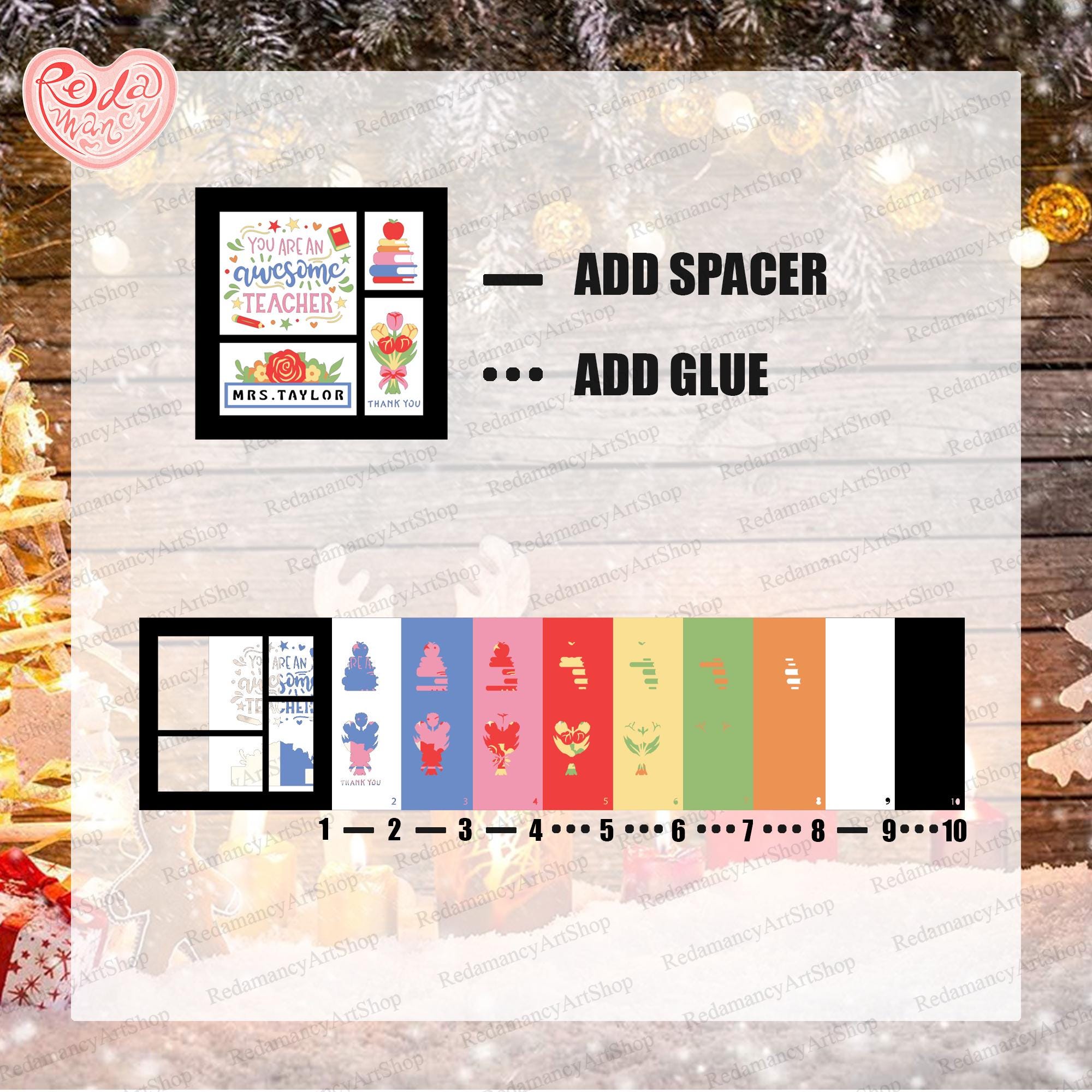 Personalized Teacher's Name Shadow Box SVG , Svg for Cricut Projects ...