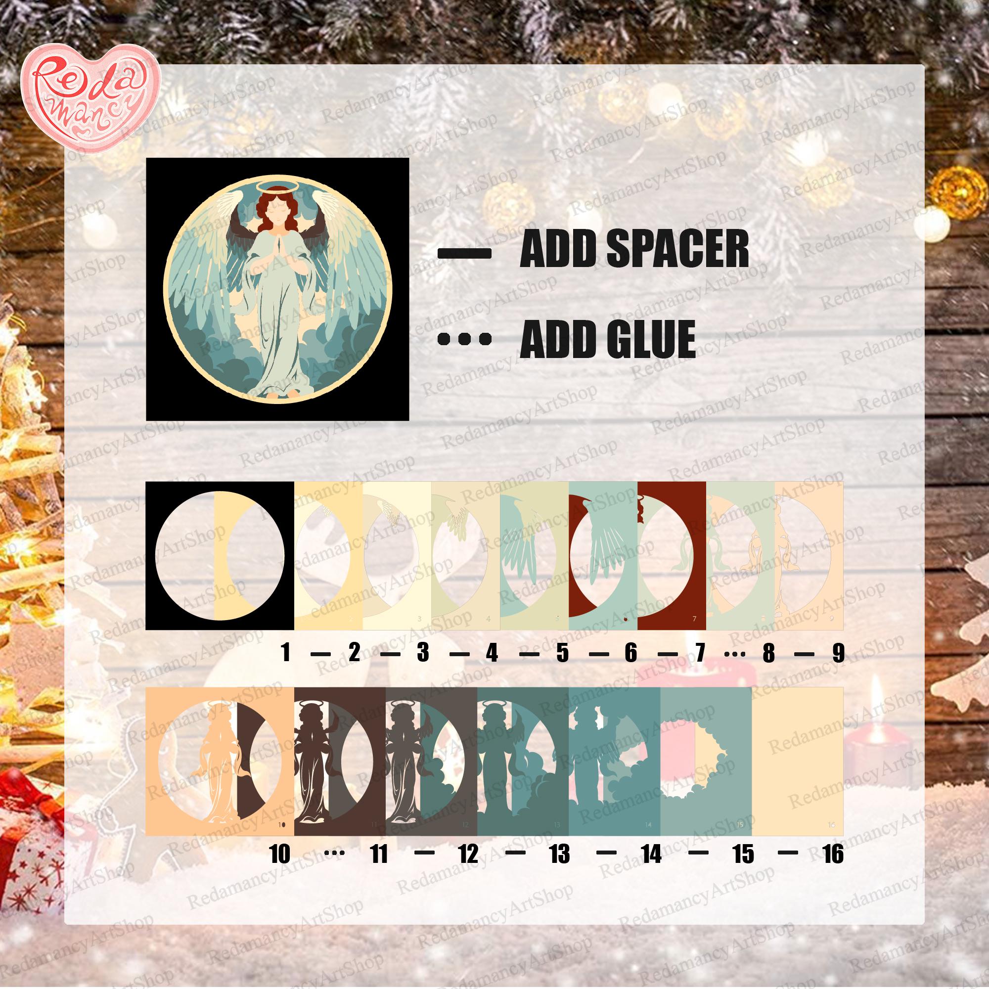 Angel Shadow Box SVG, Svg for Cricut Projects, 3D Layered SVG ...