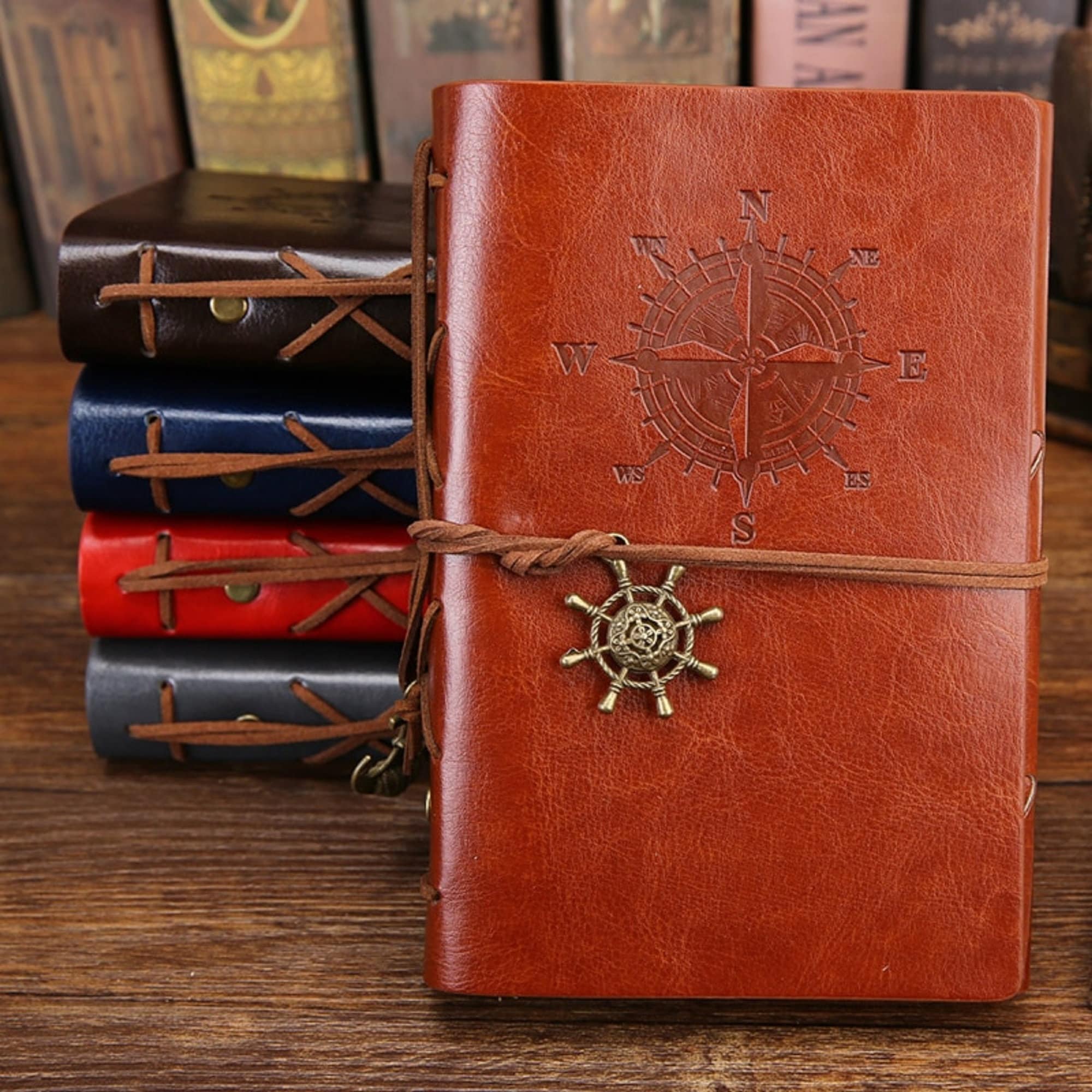 Vintage Pirate Anchors PU Leather Note Book Retro Spiral Notebook Diary ...