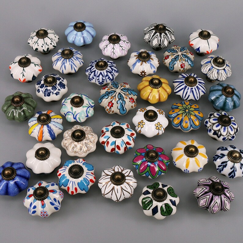 1 Piece Vintage Ceramic Door Knobs for Cabinet Drawer Closet - Etsy