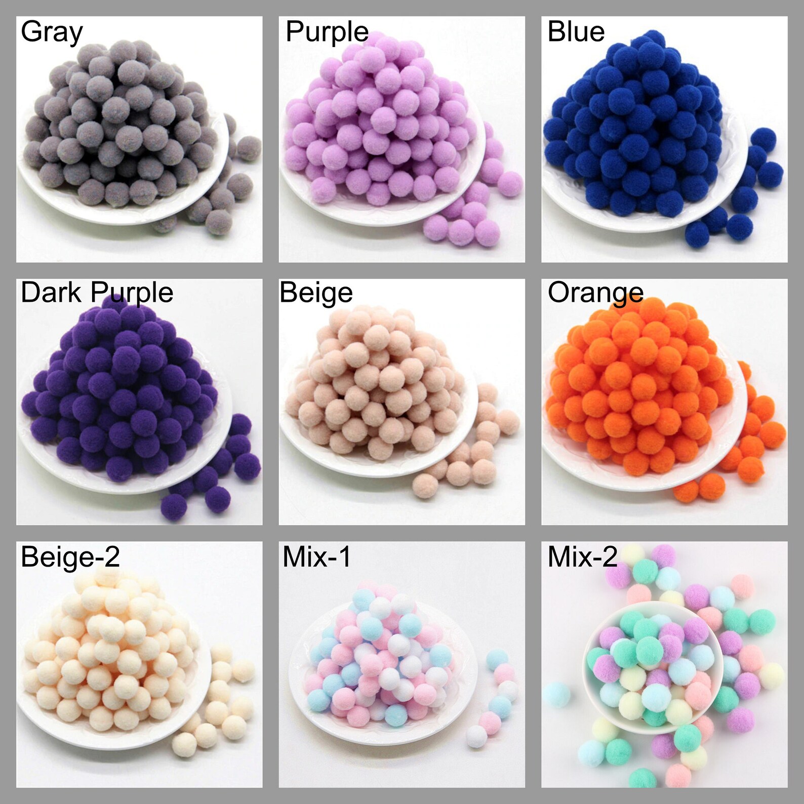 Mini Fluffy Pom Poms: Handmade Polyester Craft Supplies (8-30mm) - Etsy